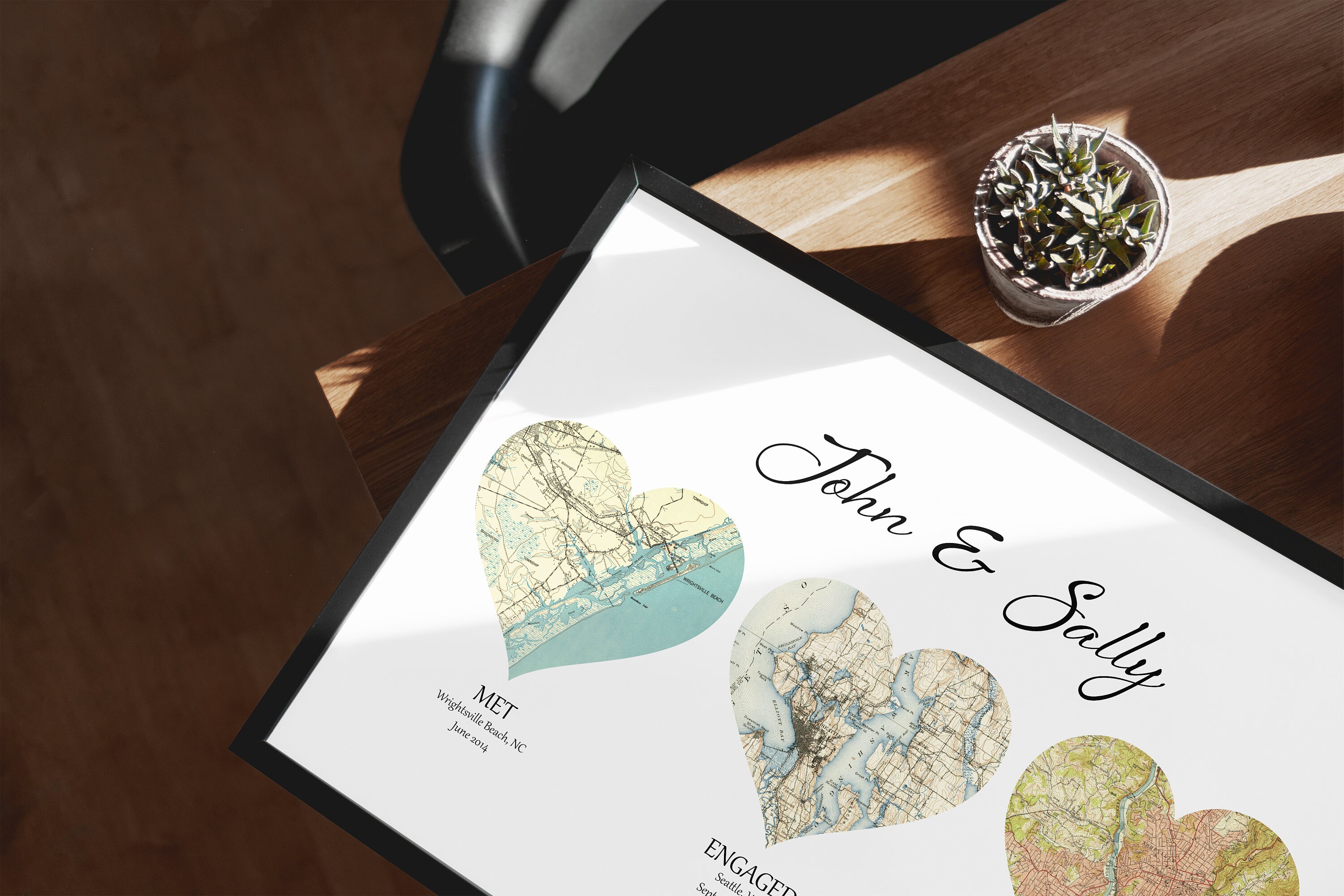 Wedding Map Gift Anniversary Map Gift | Etsy