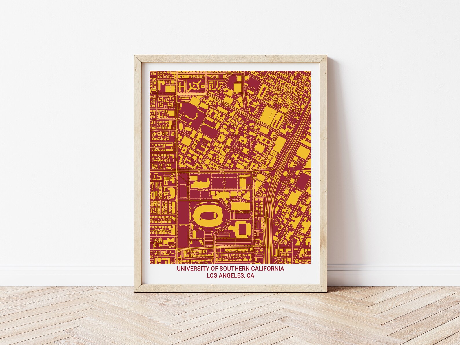 University of Southern California USC Map Print - Etsy