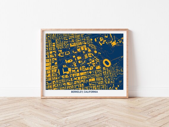 Berkeley CA Map Print Map of UC Berkeley | Etsy