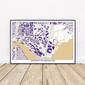 University of Washington Map Print - Etsy