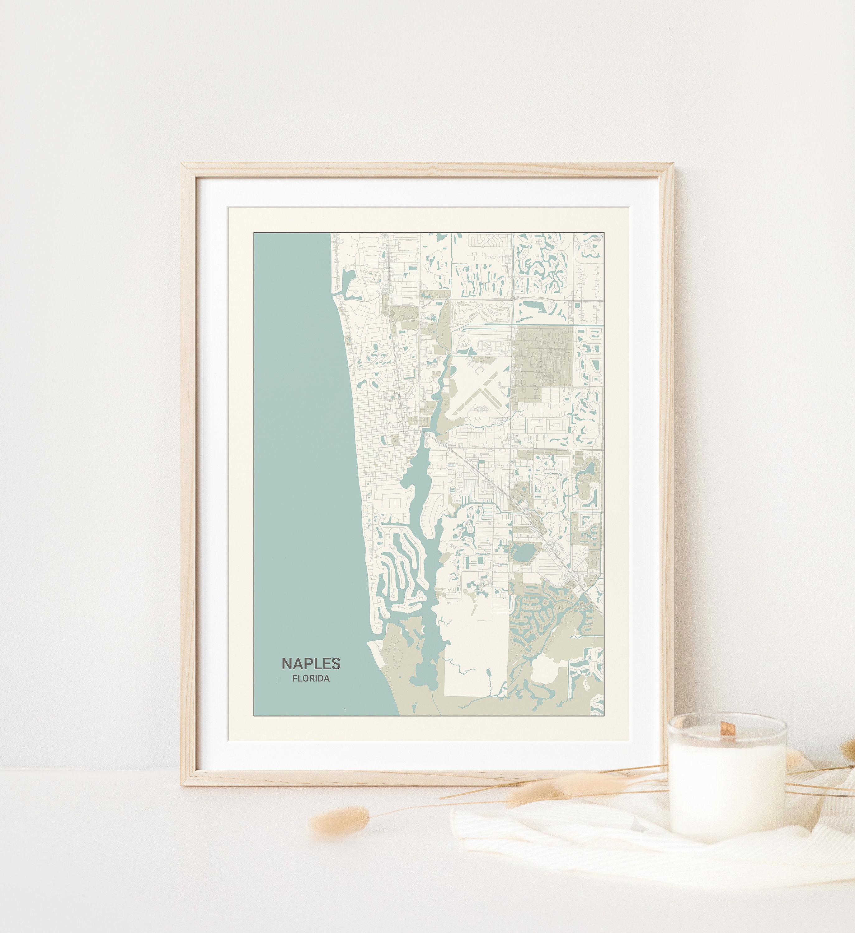 Naples Florida Map Print Naples Travel Poster Naples Map | Etsy