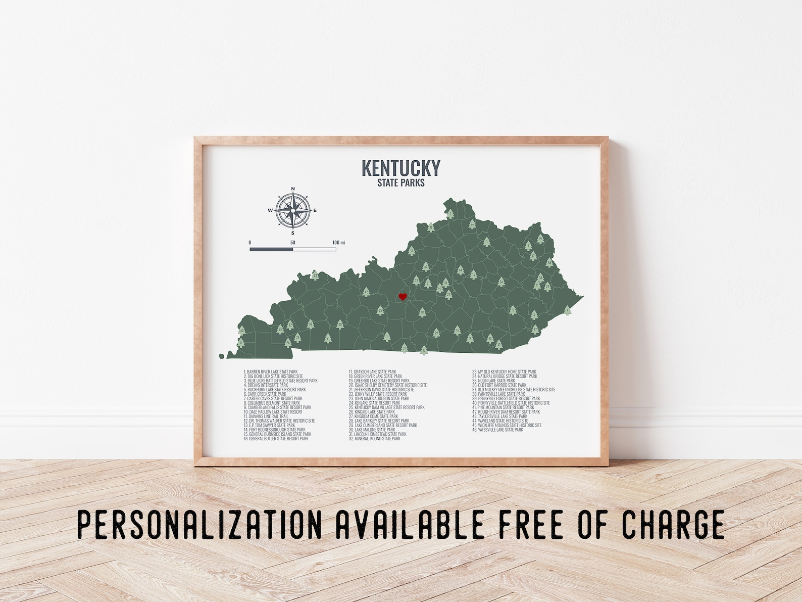 Kentucky State Parks Map Family Adventure Map Gift | Etsy
