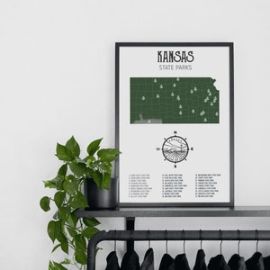 Kansas State Parks Map - Etsy