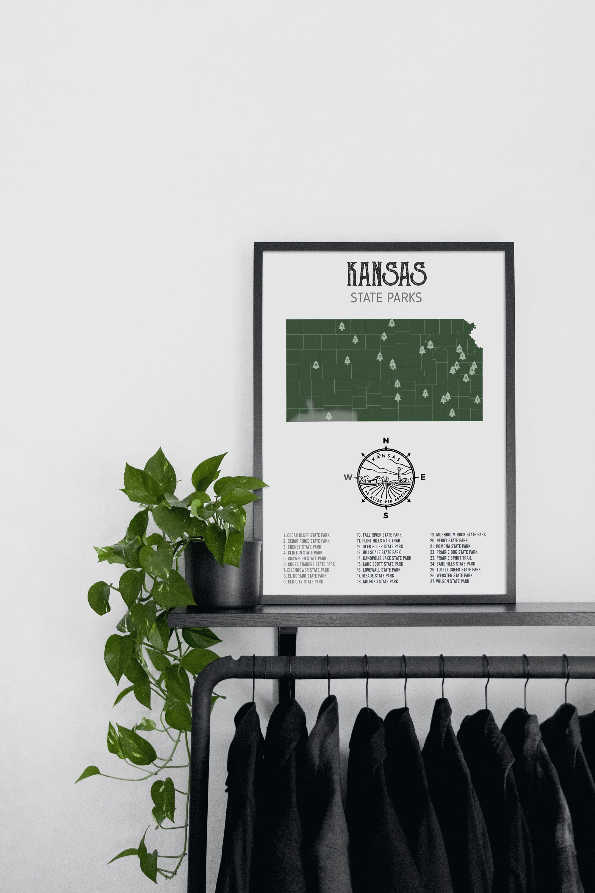 Kansas State Parks Map | Etsy