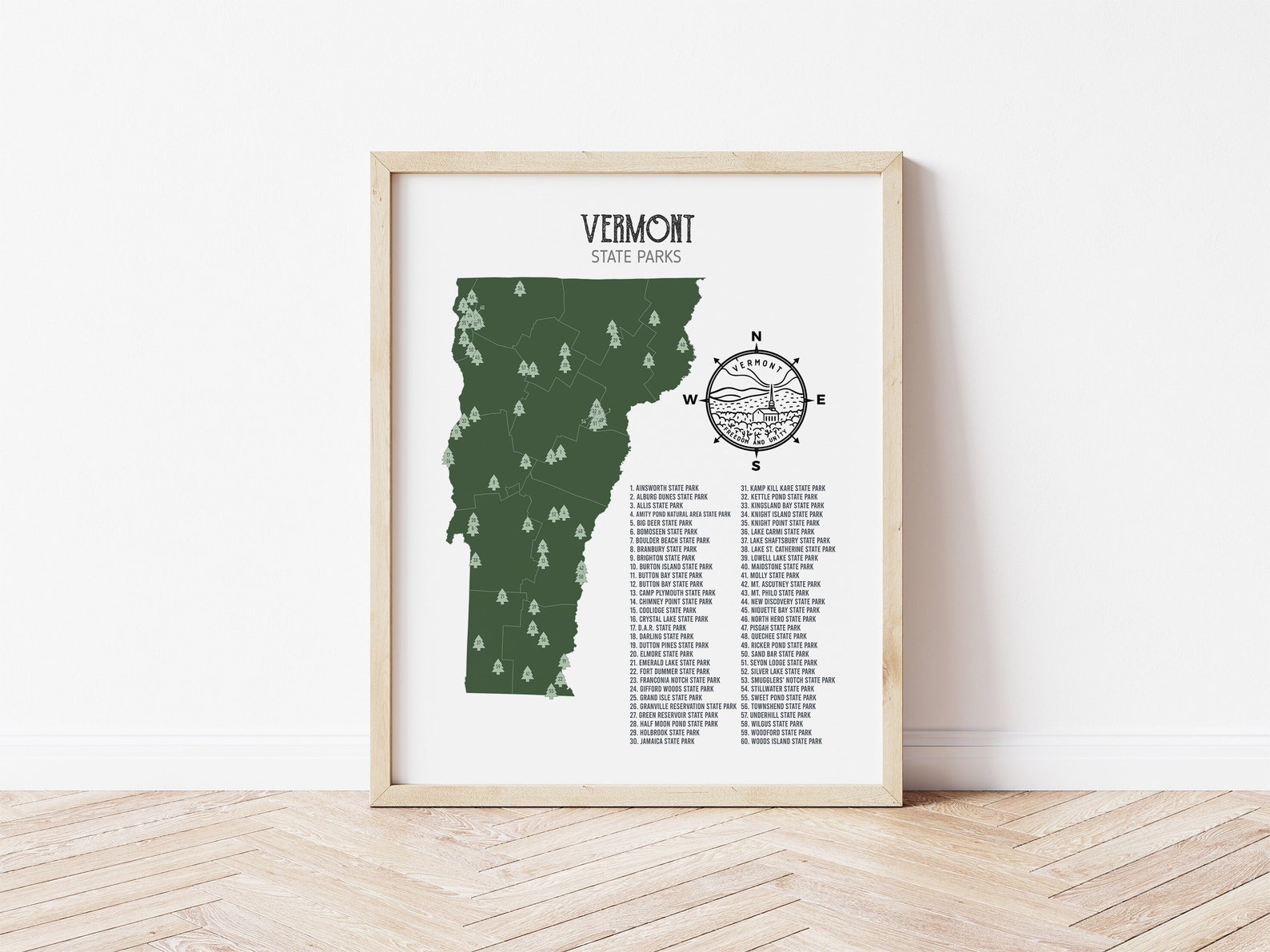 Vermont State Parks Map - Etsy