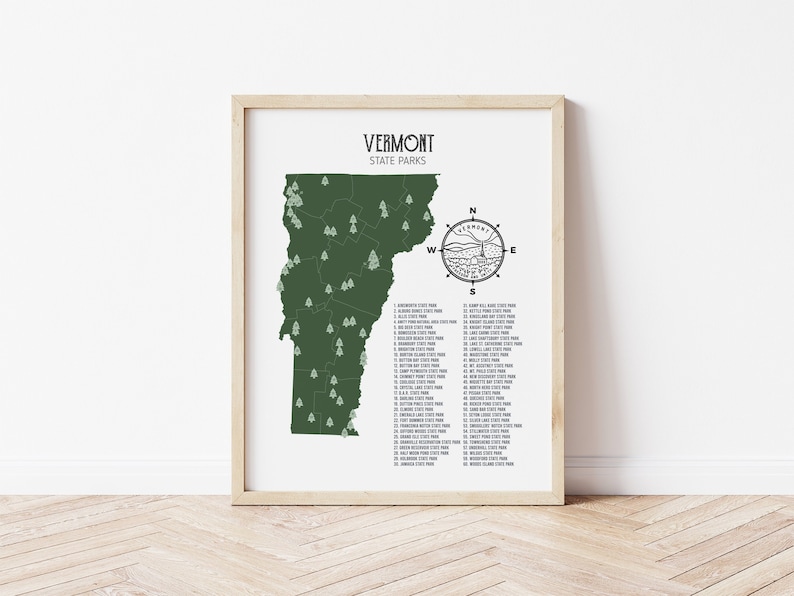 Vermont State Parks Map - Etsy