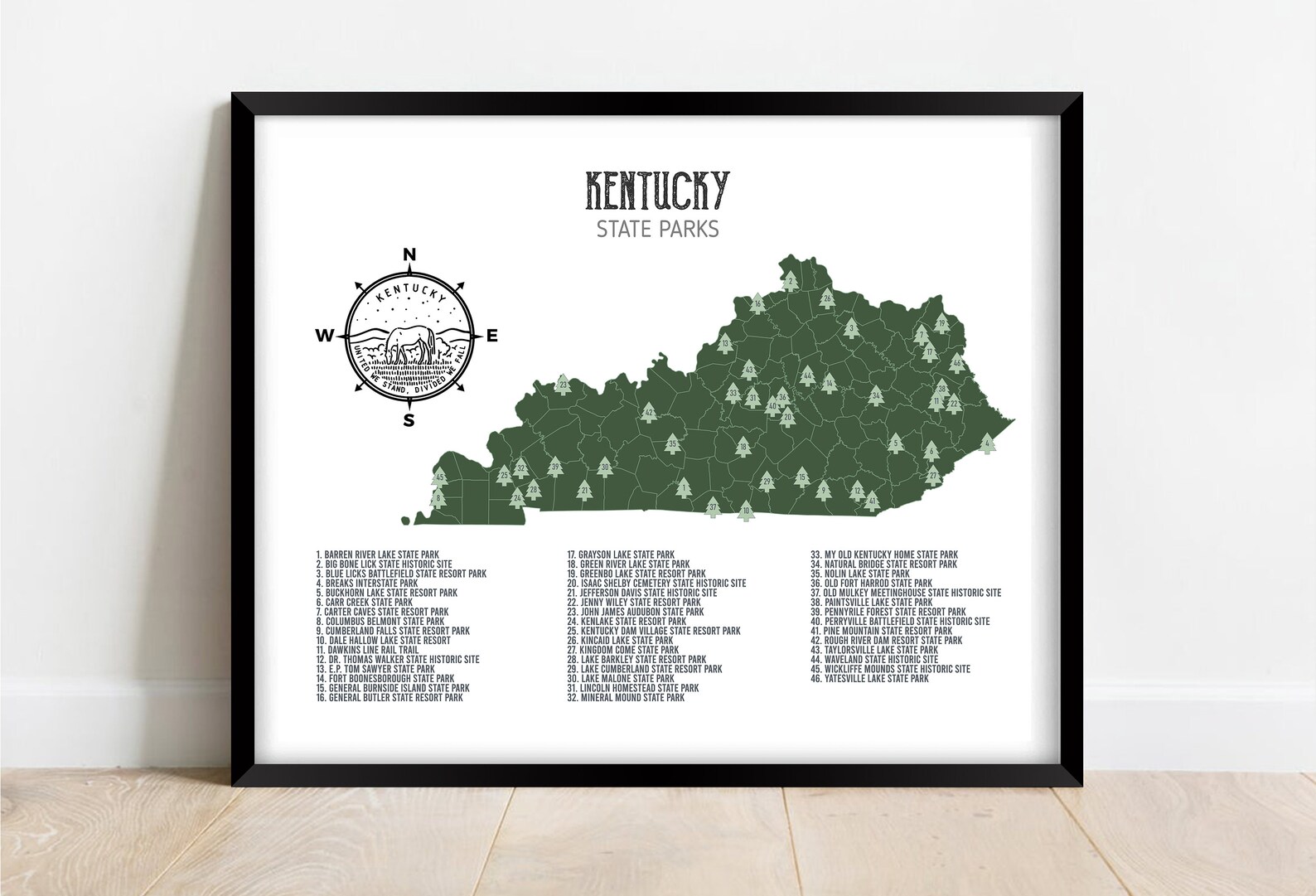 Kentucky State Parks Map Family Adventure Map Gift - Etsy