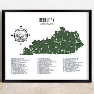 Kentucky State Parks Map, Family Adventure Map Gift - Etsy