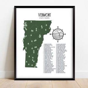 Vermont State Parks Map - Etsy