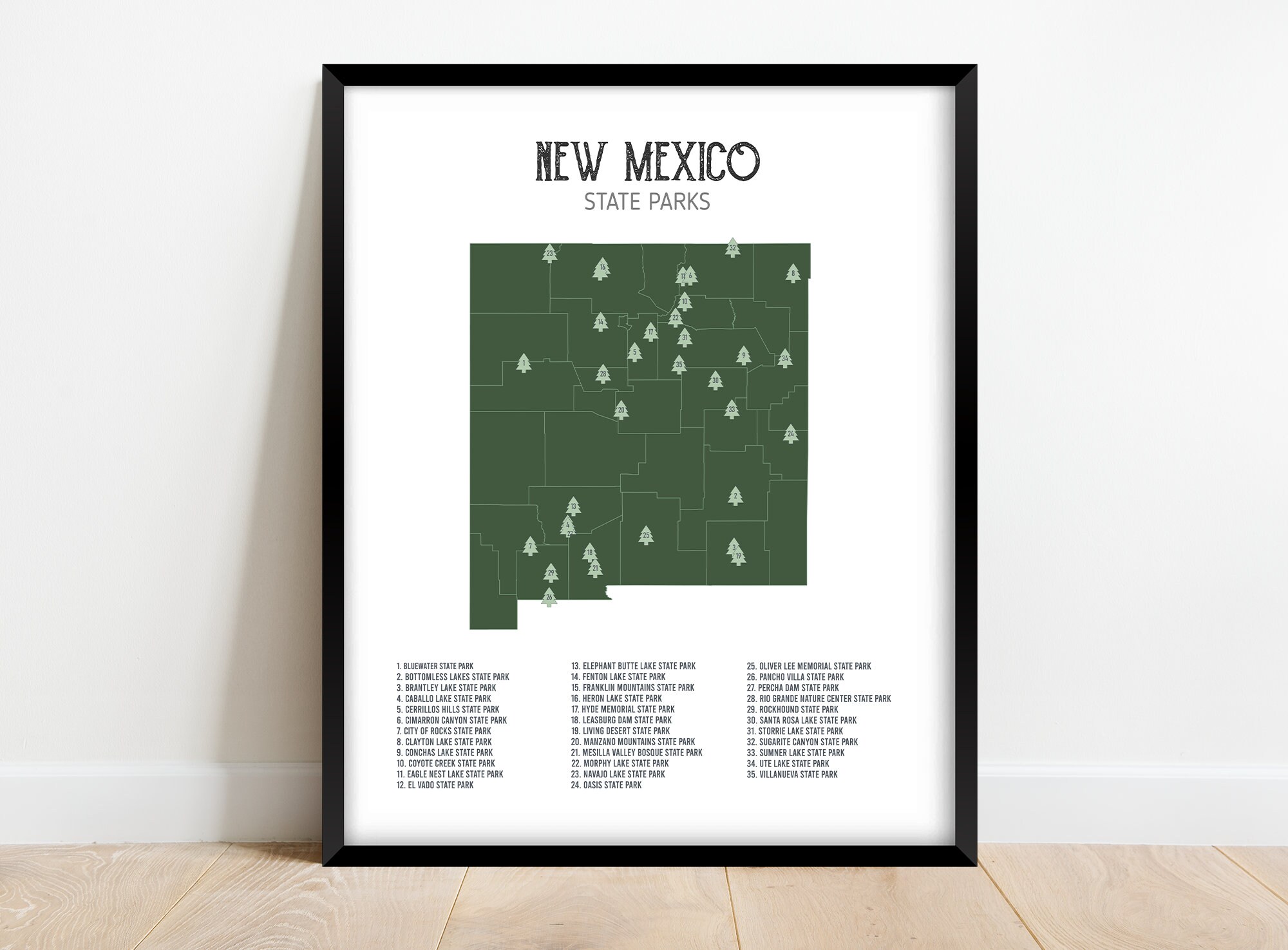 New Mexico State Park Map - Etsy