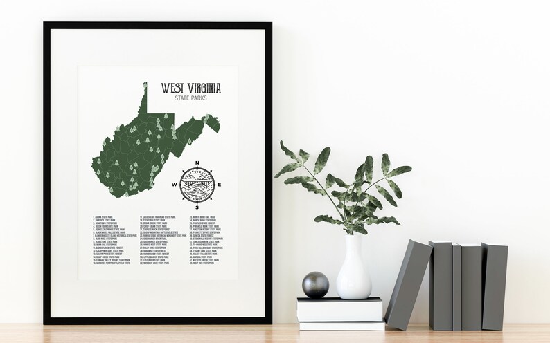 West Virginia State Parks Map, Family Adventure Map Gift - Etsy