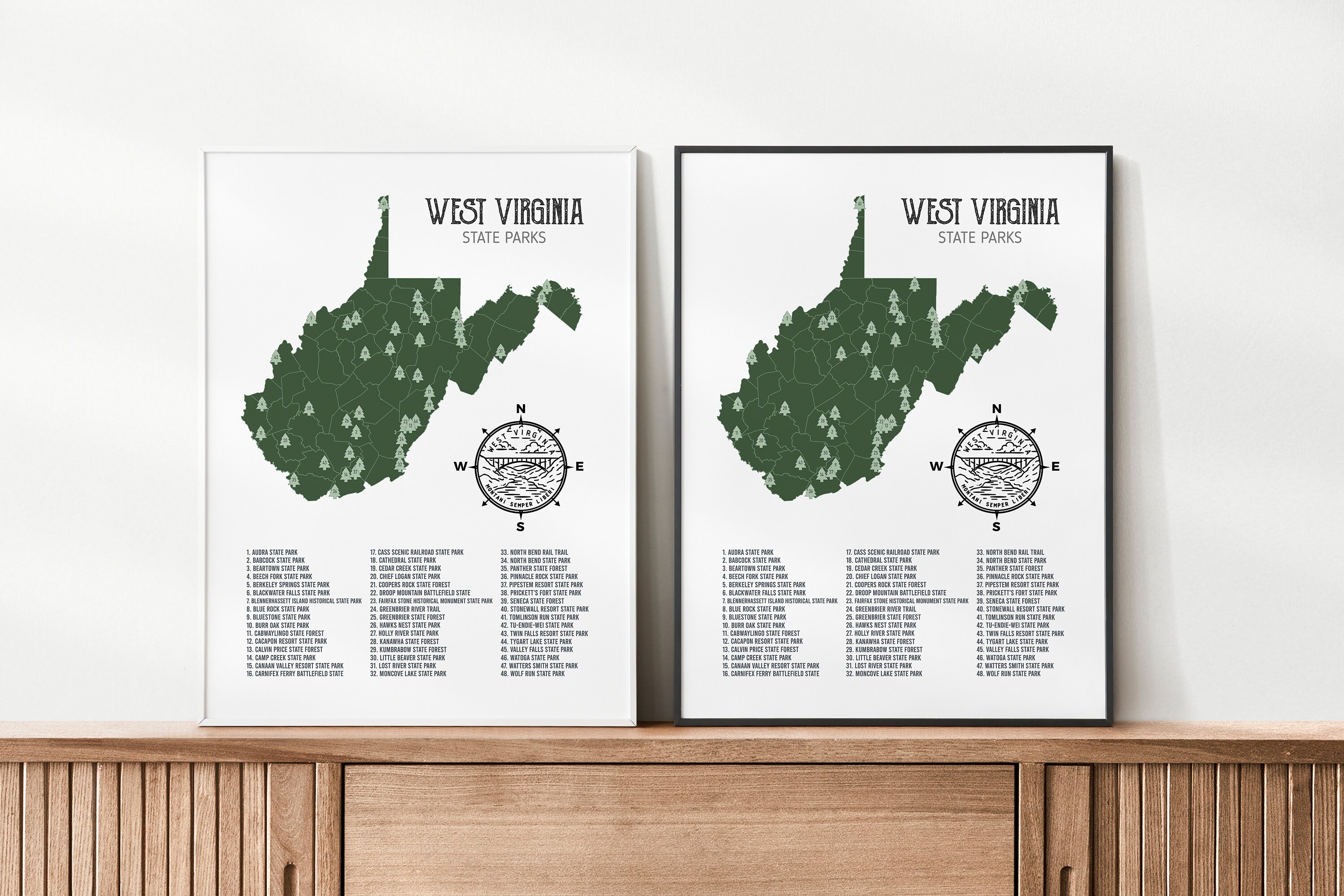 West Virginia State Parks Map, Family Adventure Map Gift - Etsy