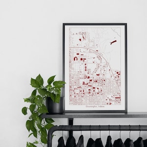 Bloomington IN Map Print, Indiana University Campus Map - Etsy