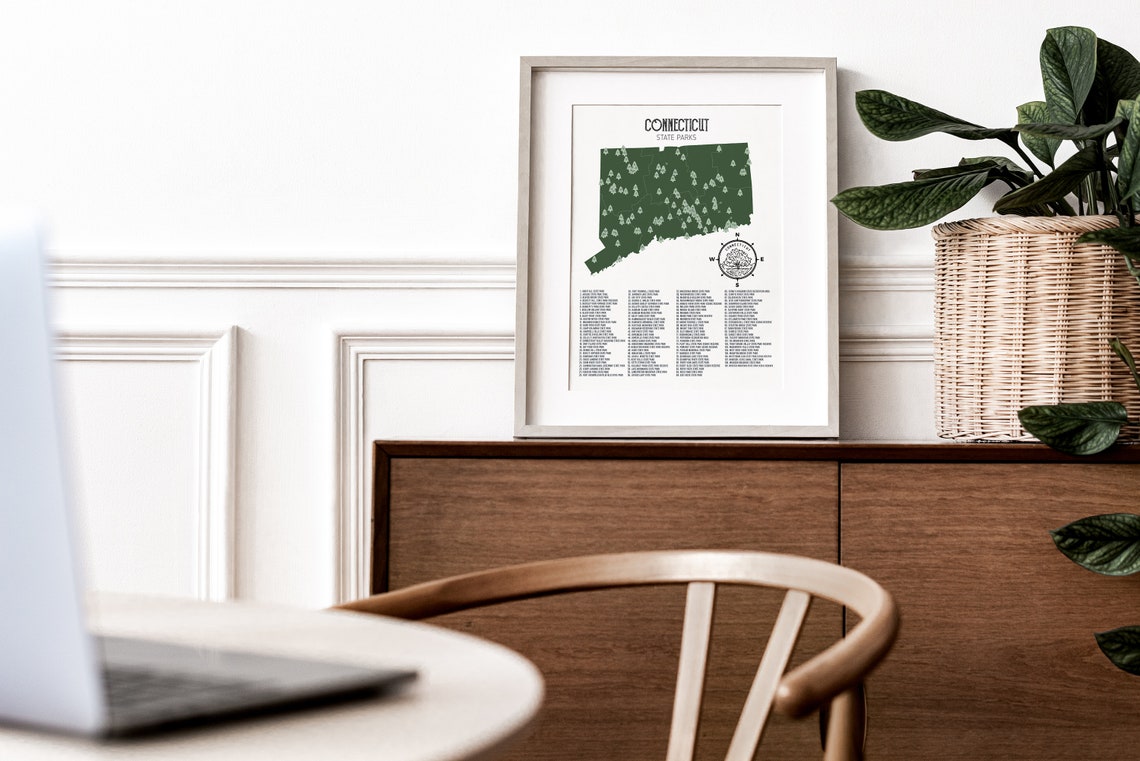 Connecticut State Park Map - Etsy