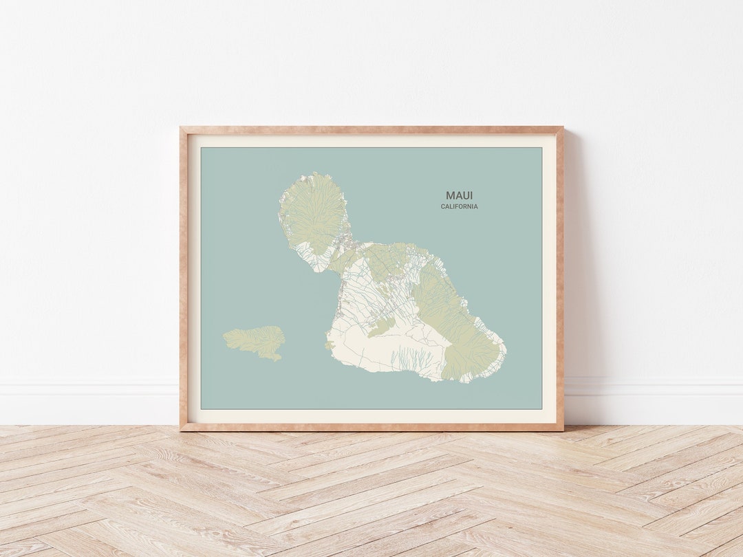 Maui HI Map Print, Map of Maui - Etsy