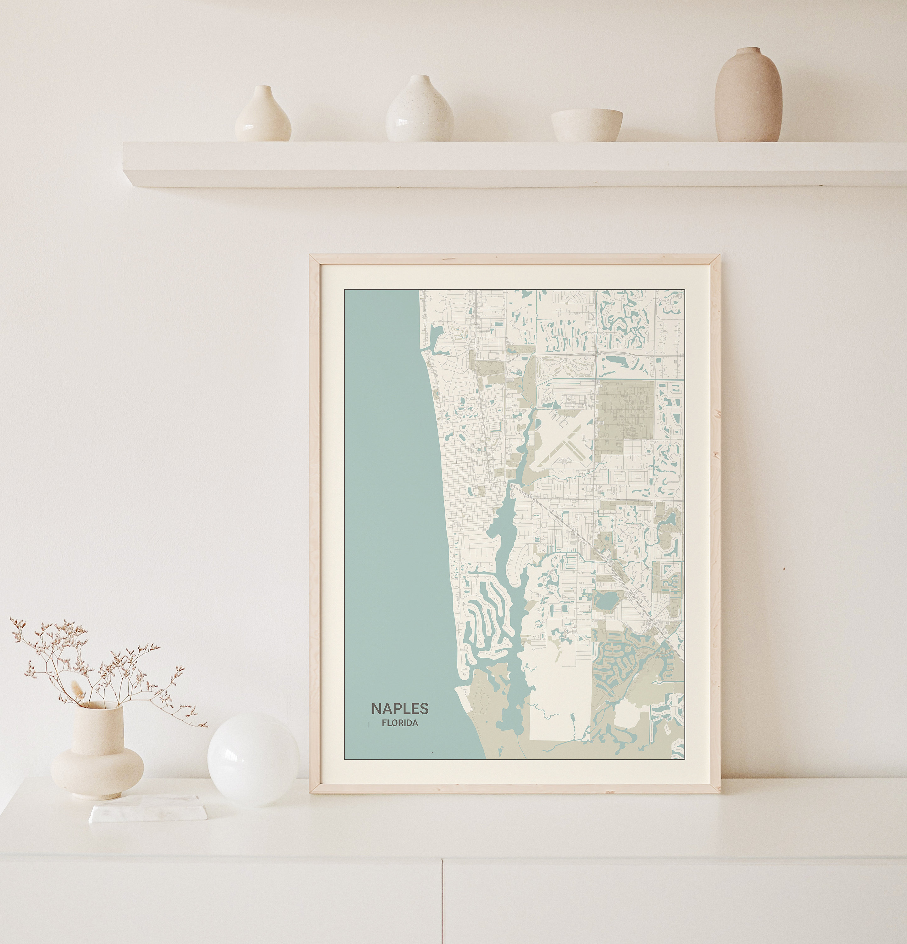 Naples Florida Map Print Naples Travel Poster Naples Map | Etsy