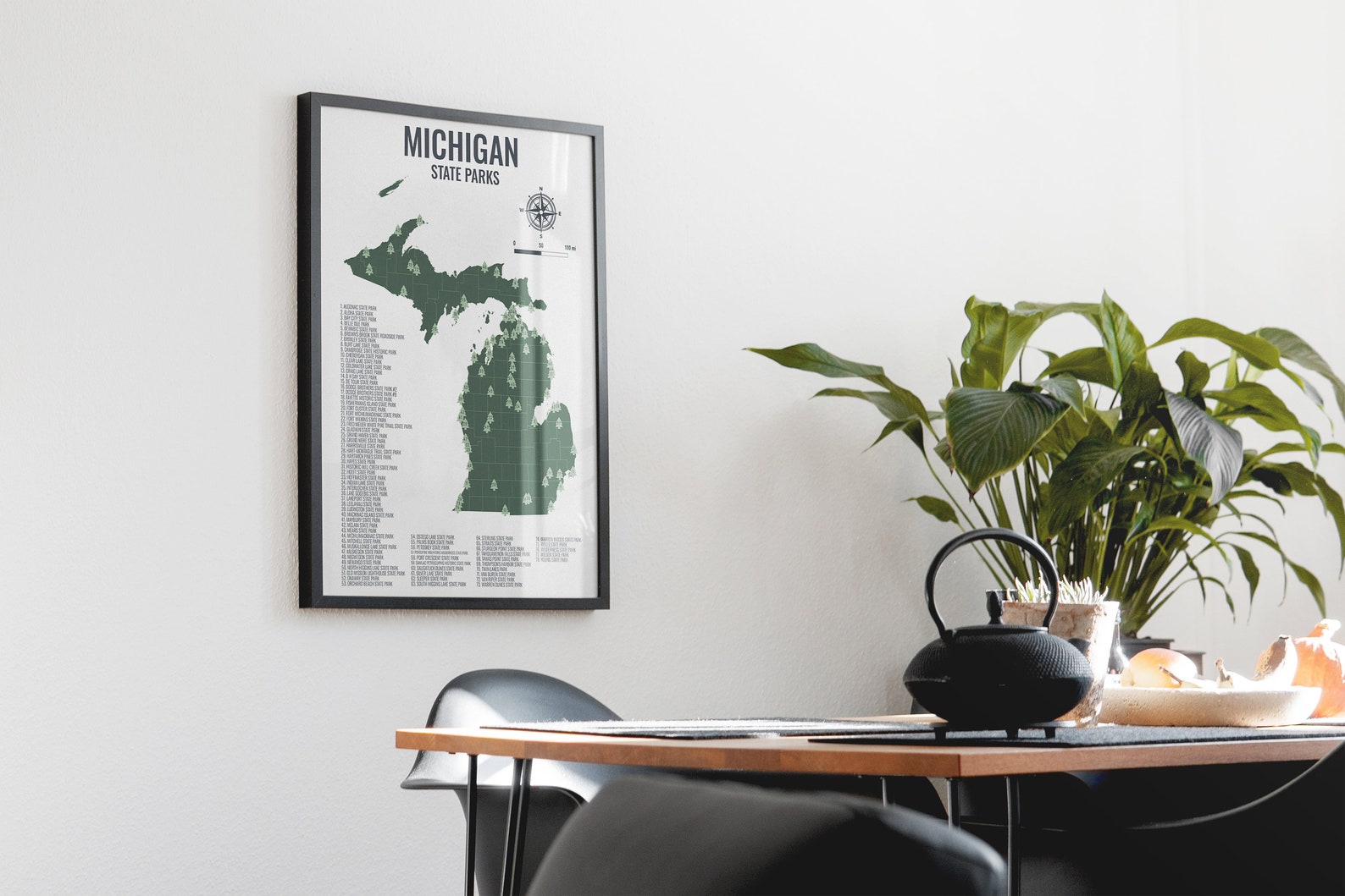 Michigan State Parks Map Print | Etsy