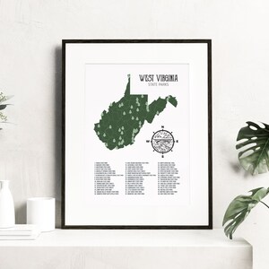 West Virginia State Parks Map, Family Adventure Map Gift - Etsy