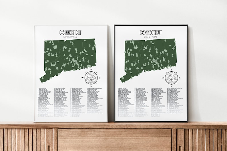 Connecticut State Park Map - Etsy