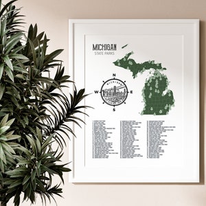Michigan State Parks Map Print - Etsy