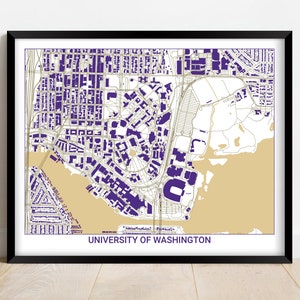 University of Washington Map Print - Etsy