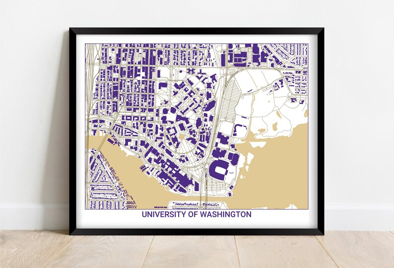 University of Washington Map Print - Etsy