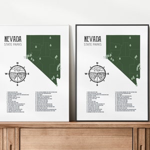 Nevada State Parks Map - Etsy
