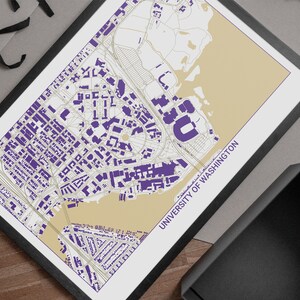 University of Washington Map Print - Etsy