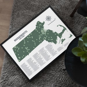 Massachusetts State Parks Map - Etsy