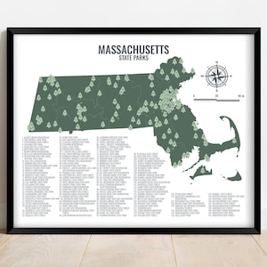Massachusetts State Parks Map - Etsy
