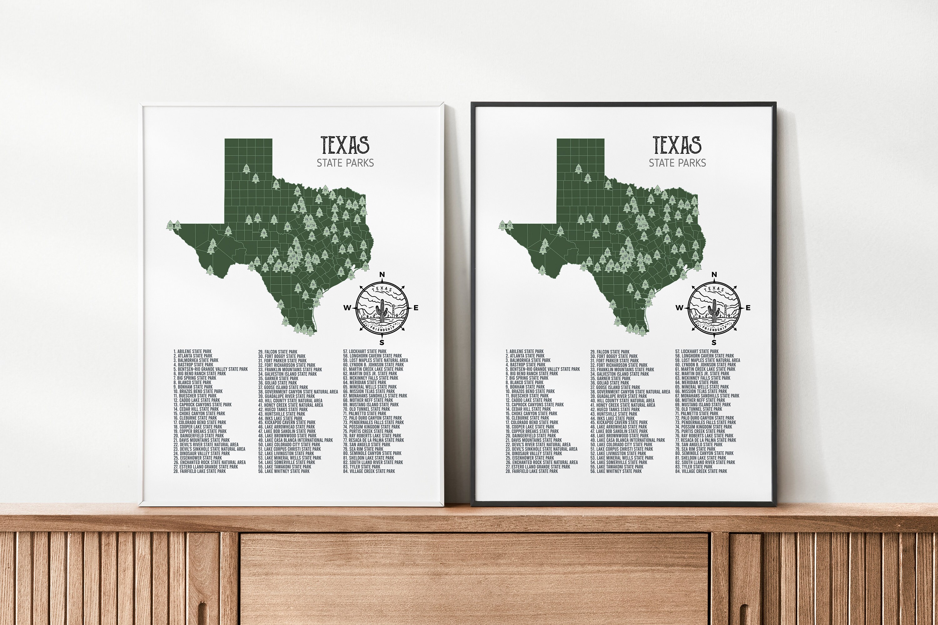 Texas State Parks Map Print - Etsy