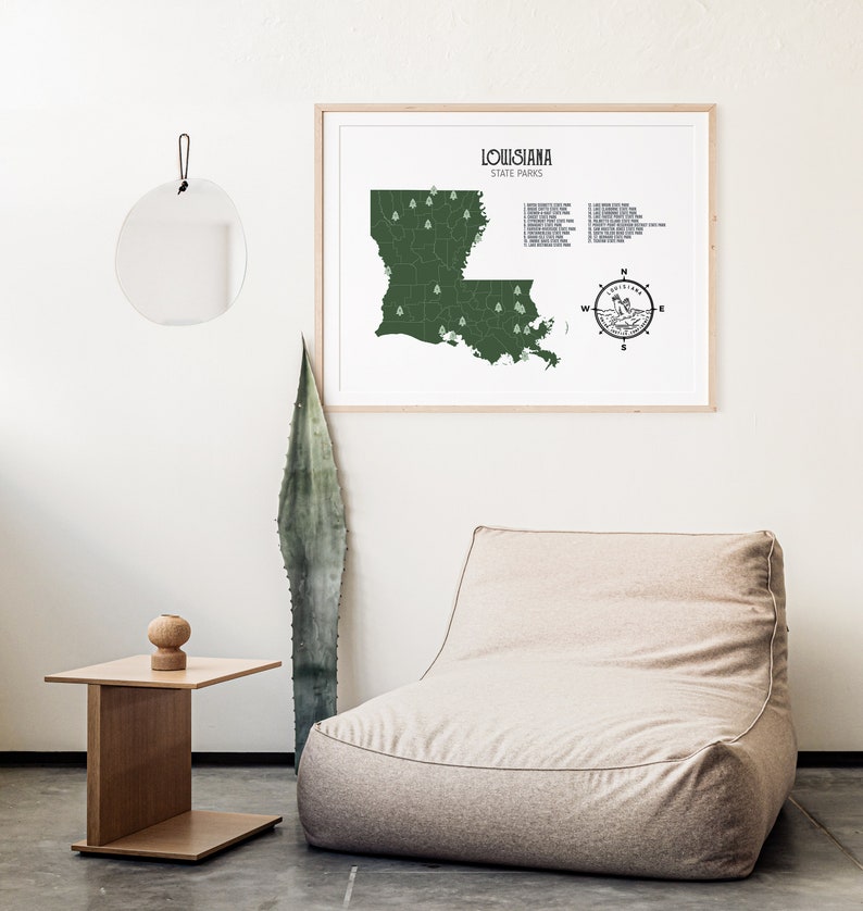 Louisiana State Parks Map - Etsy