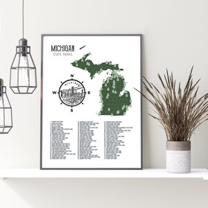 Michigan State Parks Map Print - Etsy