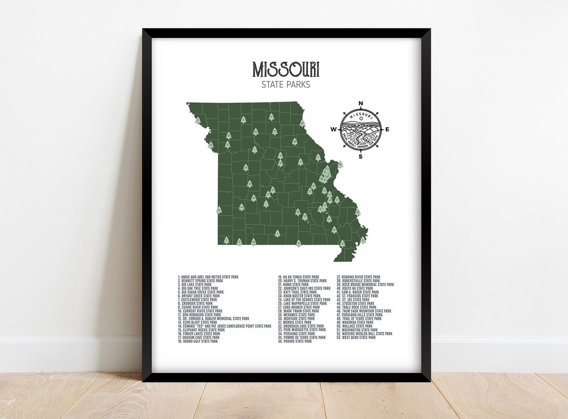 Missouri State Parks Map - Etsy
