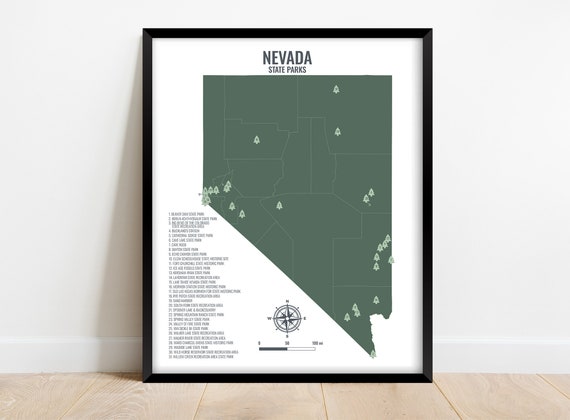 Nevada State Parks Map | Etsy