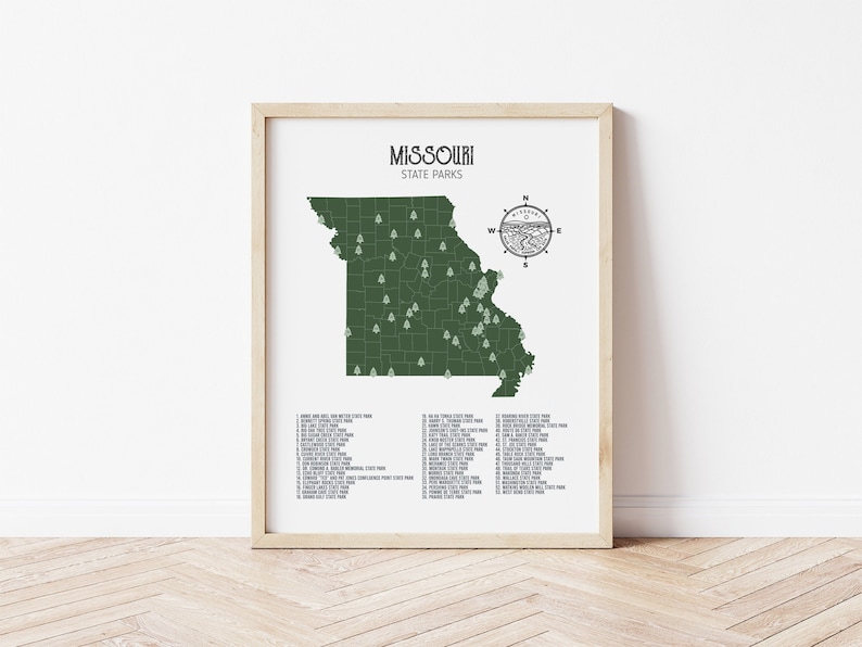 Missouri State Parks Map - Etsy