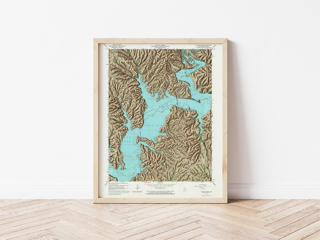 Lake Monroe Map Print - 1966 USGS Topographic Map - Etsy