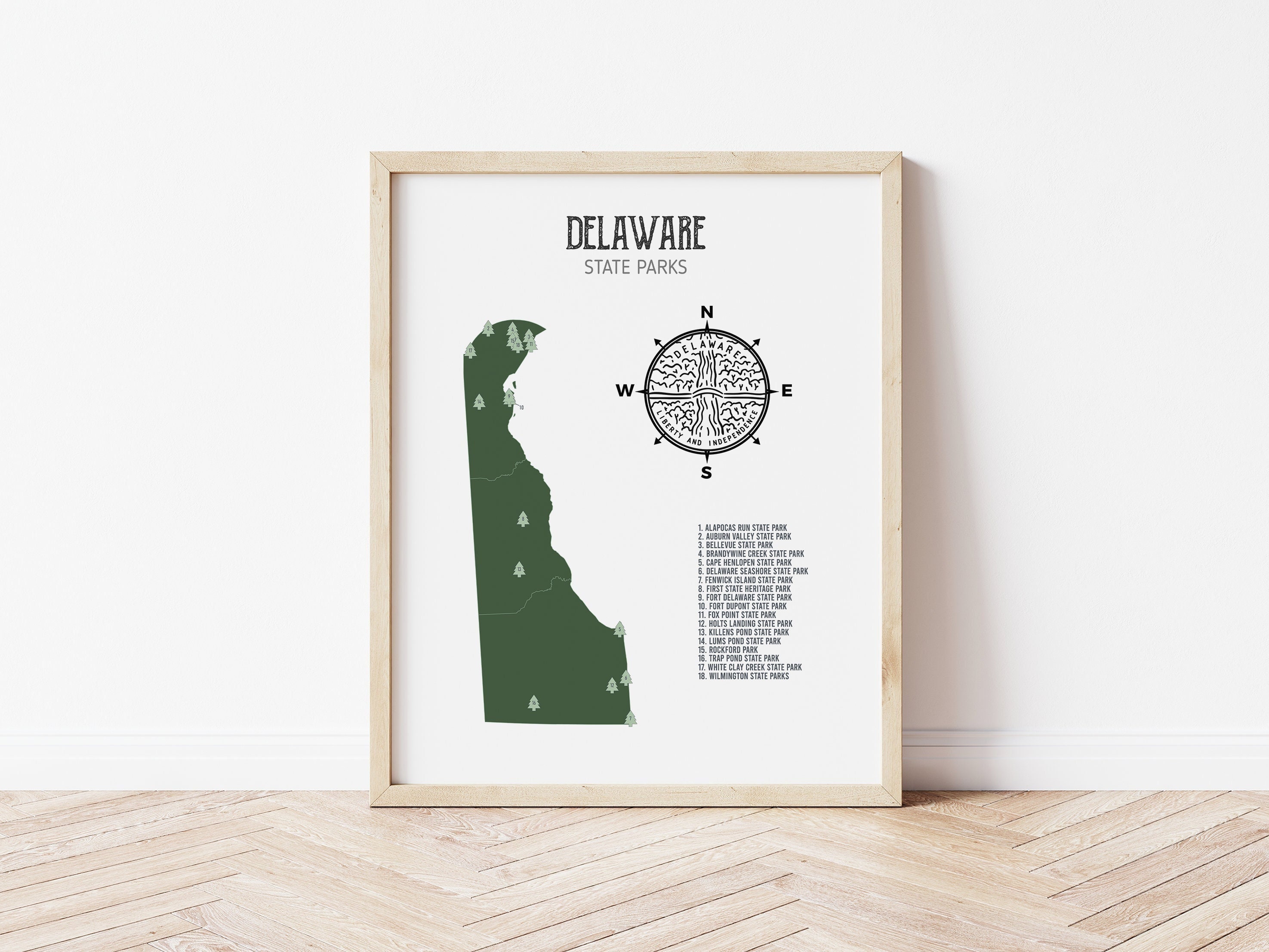 Delaware State Parks Map - Etsy