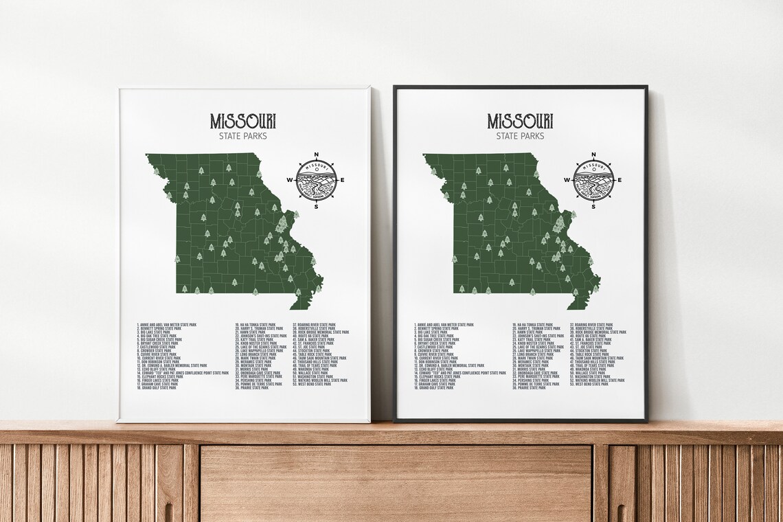 Missouri State Parks Map - Etsy