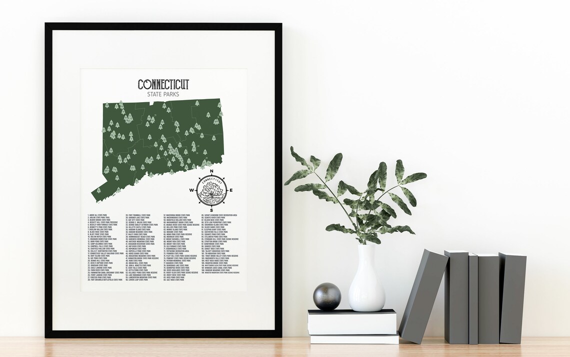 Connecticut State Park Map - Etsy
