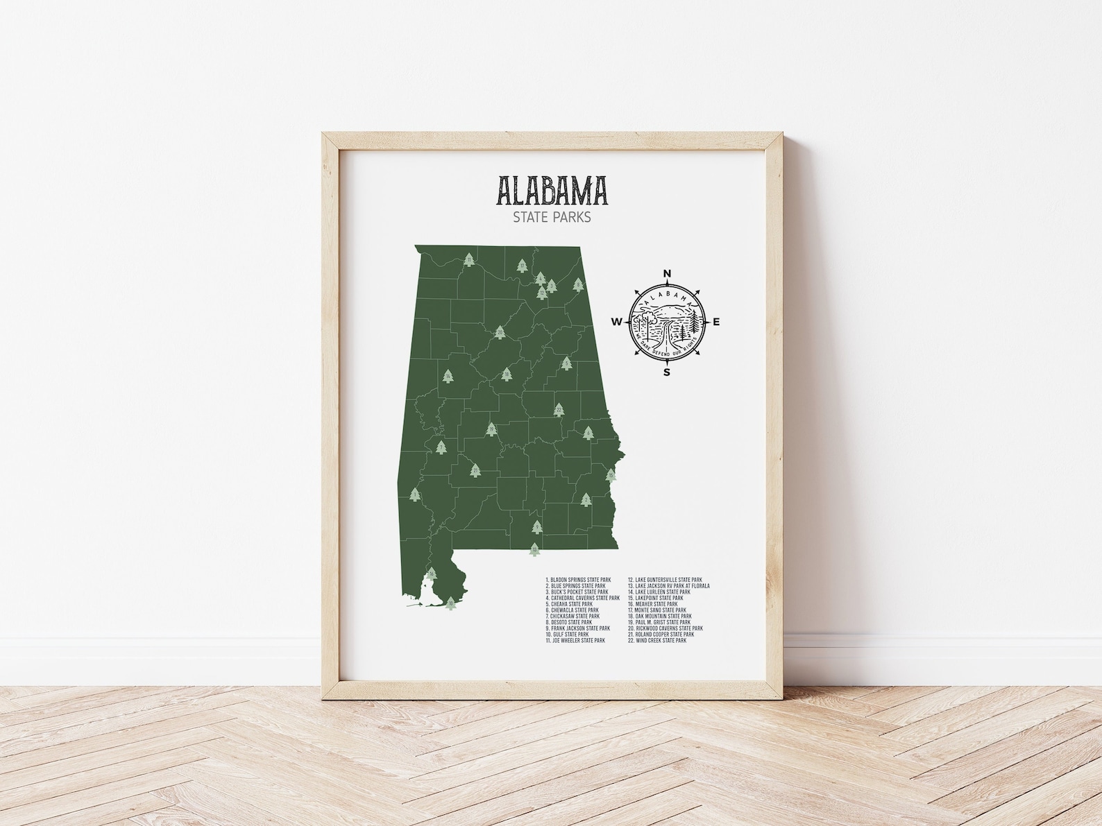Alabama State Parks Map - Etsy