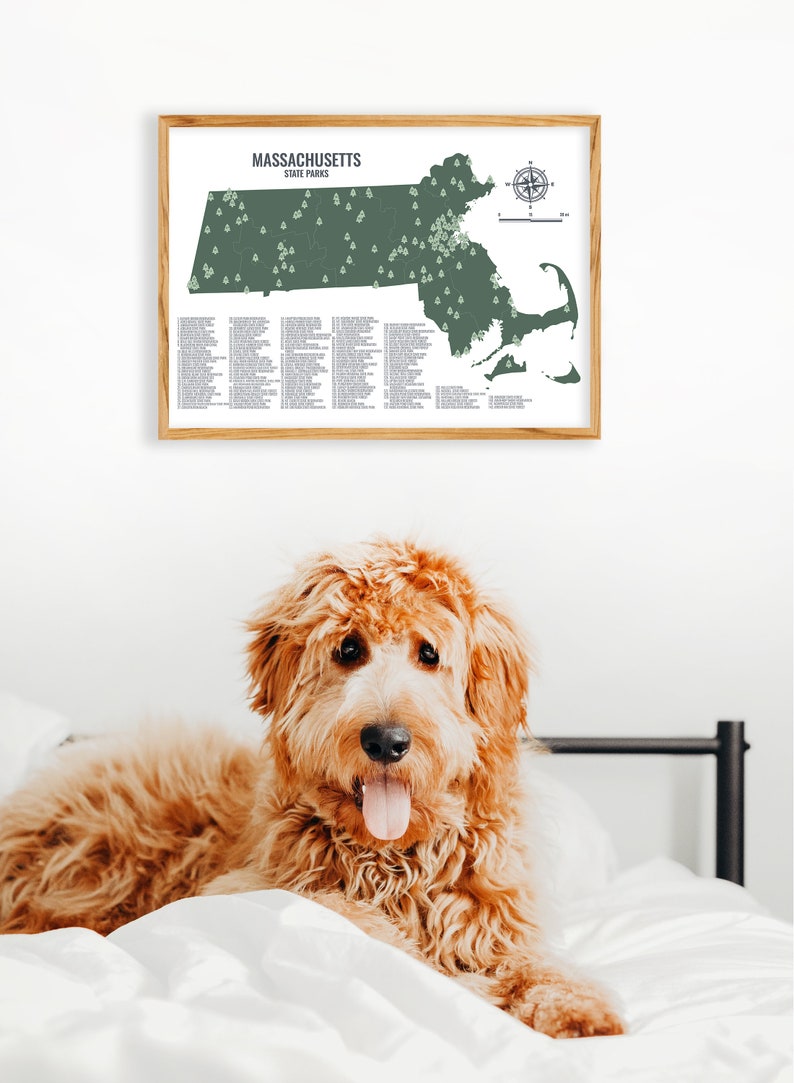 Massachusetts State Parks Map - Etsy