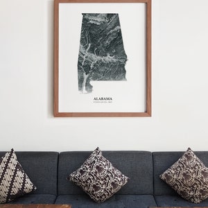 Alabama Hydrological Map (black) Poster - Etsy