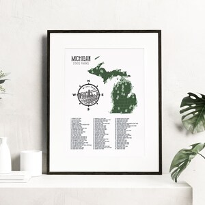 Michigan State Parks Map Print - Etsy