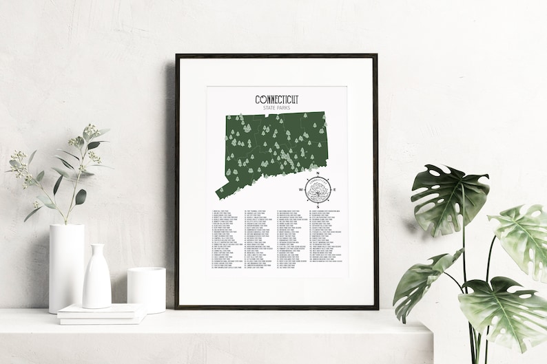 Connecticut State Park Map - Etsy