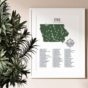 Iowa State Parks Map - Etsy