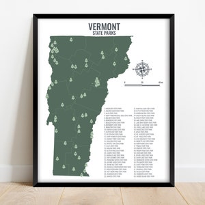 Vermont State Parks Map | Etsy