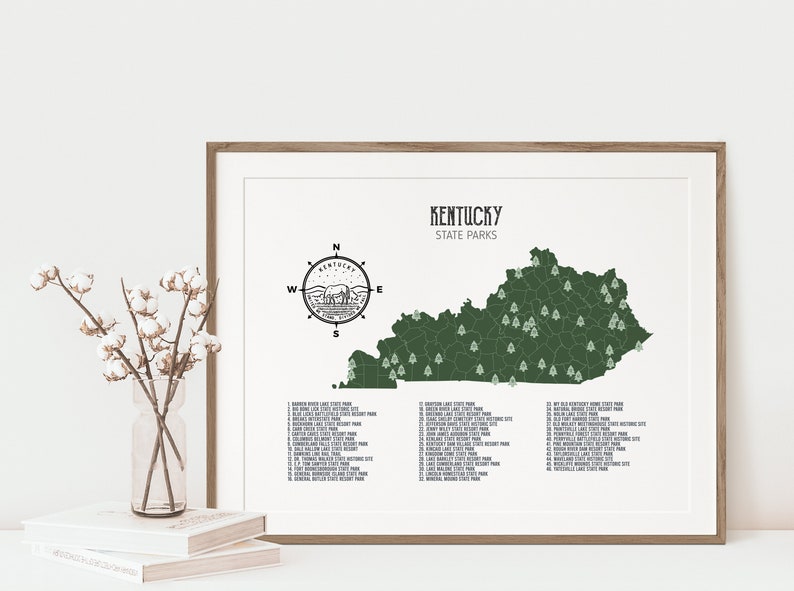 Kentucky State Parks Map, Family Adventure Map Gift - Etsy