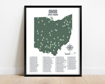 Ohio State Parks Map | Etsy