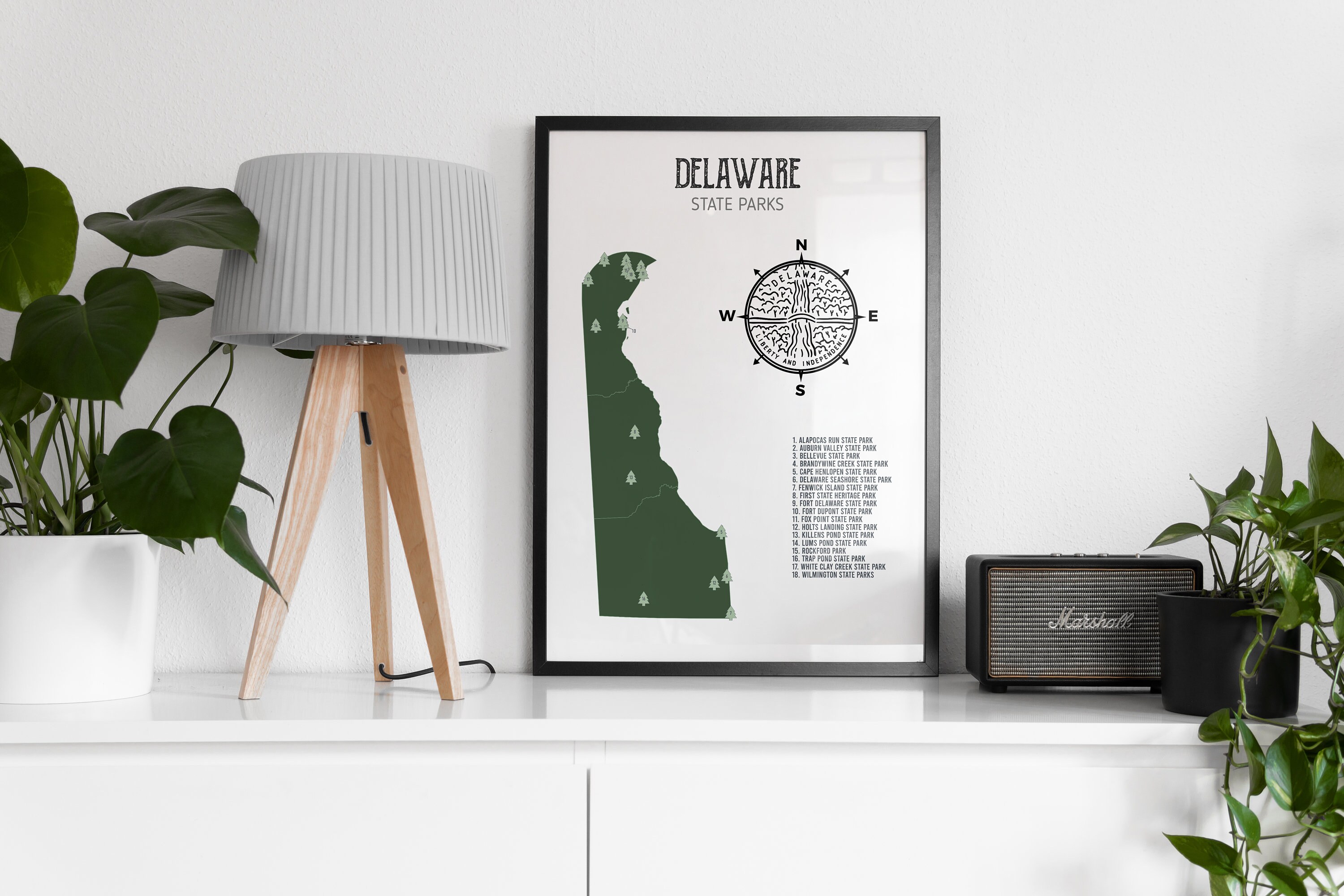 Delaware State Parks Map - Etsy